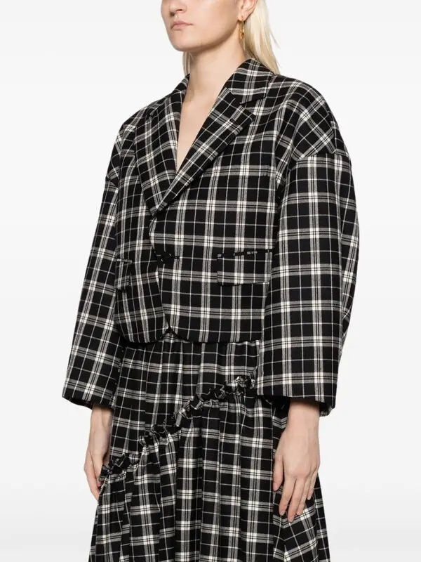 Noir Kei Ninomiya Checked Cropped Blazer