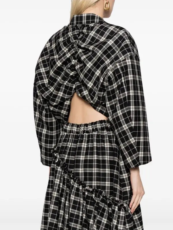 Noir Kei Ninomiya Checked Cropped Blazer