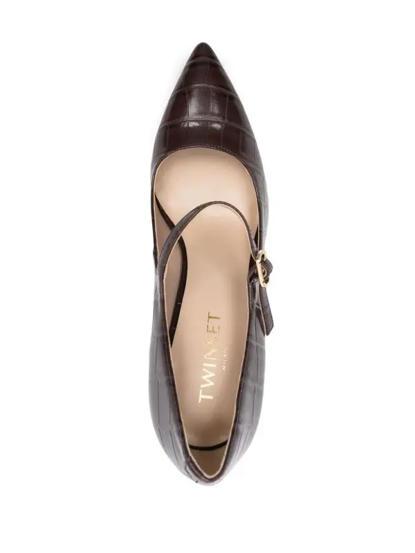 TWINSET 100mm Embossed Crocodile Effect Pumps