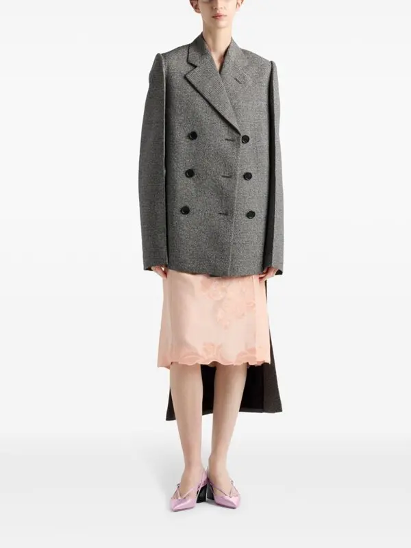 Prada Prince Of Wales Checked Double-breasted Blazer