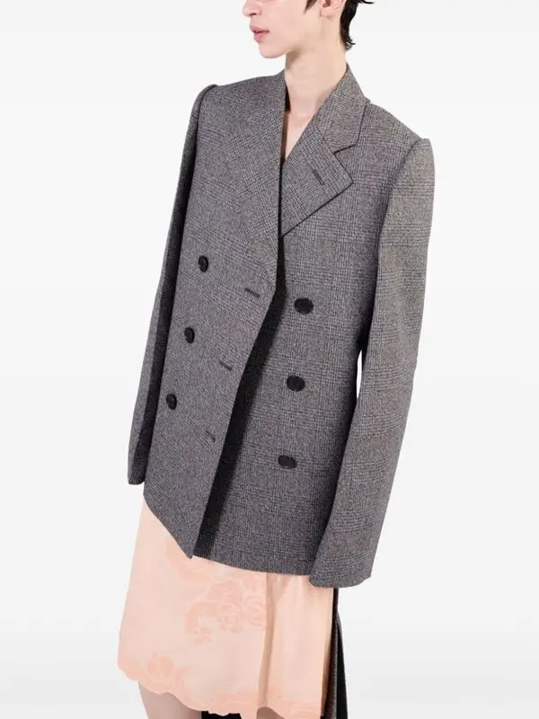 Prada Prince Of Wales Checked Double-breasted Blazer