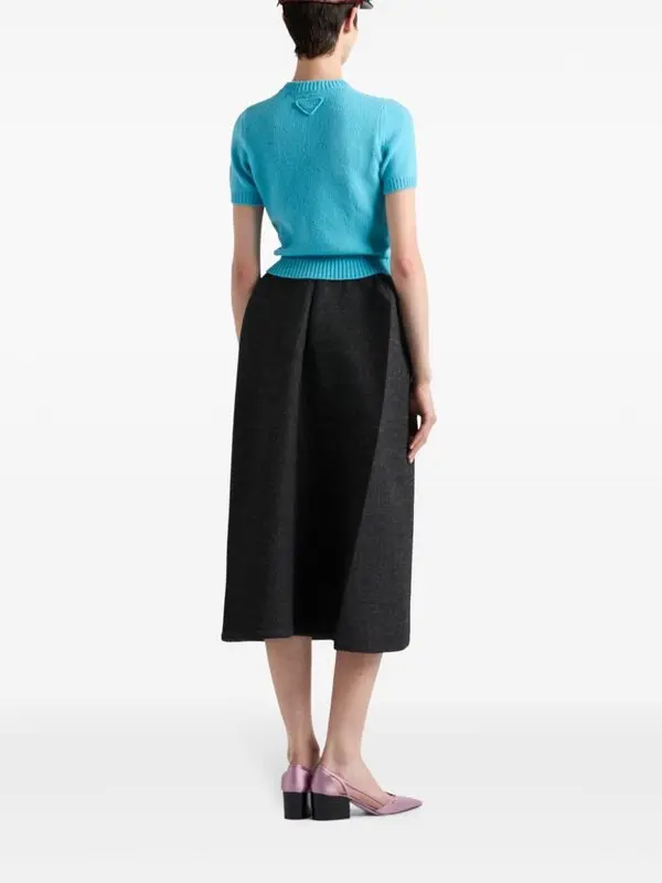 Prada Short-sleeve Cashmere Sweater - Blue