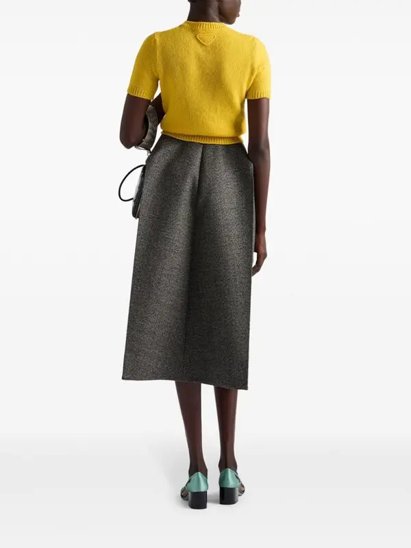 Prada Mouliné Midi Skirt - Grey
