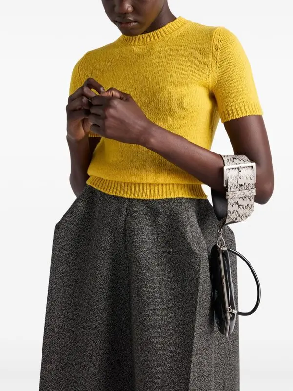 Prada Mouliné Midi Skirt - Grey
