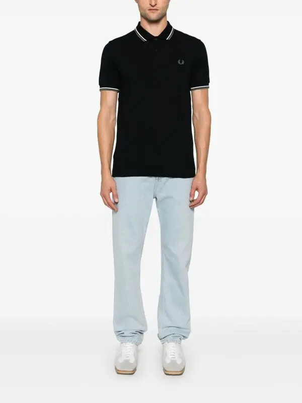 Fred Perry Logo-embroidered Polo Shirt - Black