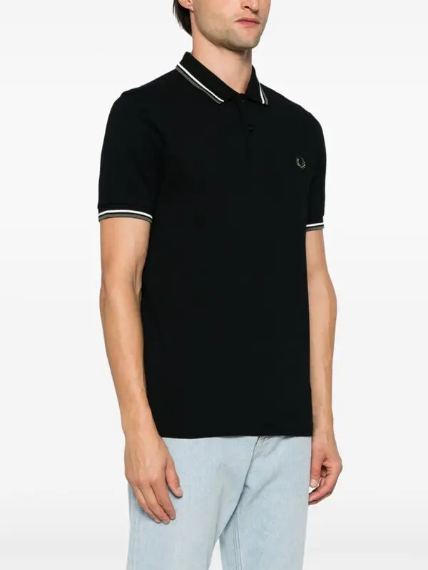 Fred Perry Logo-embroidered Polo Shirt - Black