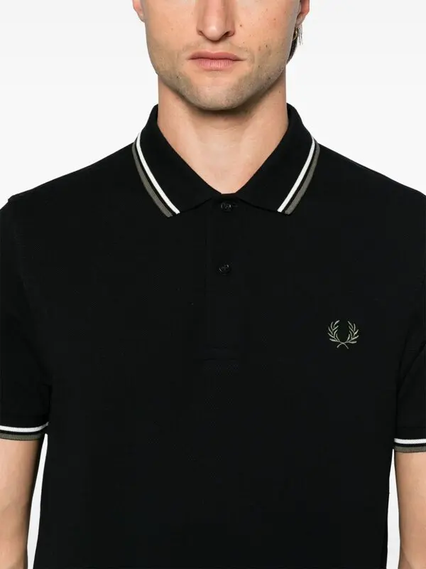 Fred Perry Logo-embroidered Polo Shirt - Black