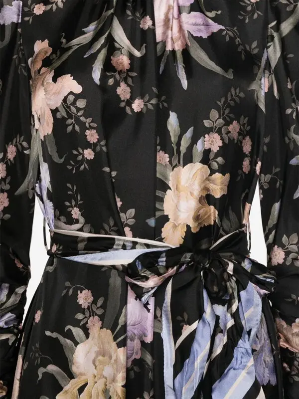 sheer black mesh dress Black Sheer Floral Mesh Backless Maxi Dress Black / 2