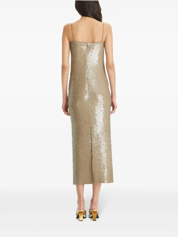 Tory Burch Sequinned Midi Dress In Neutrals - 50% Off | Editorialist