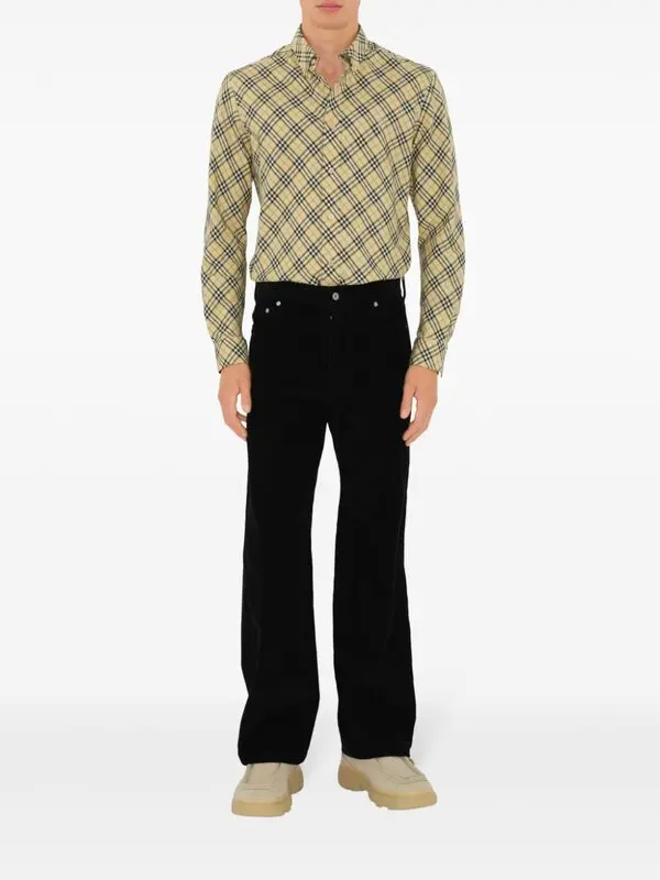 Burberry Checked Cotton Shirt - Neutrals