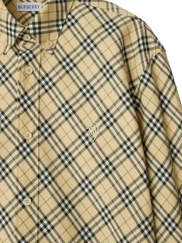 Burberry Checked Cotton Shirt - Neutrals