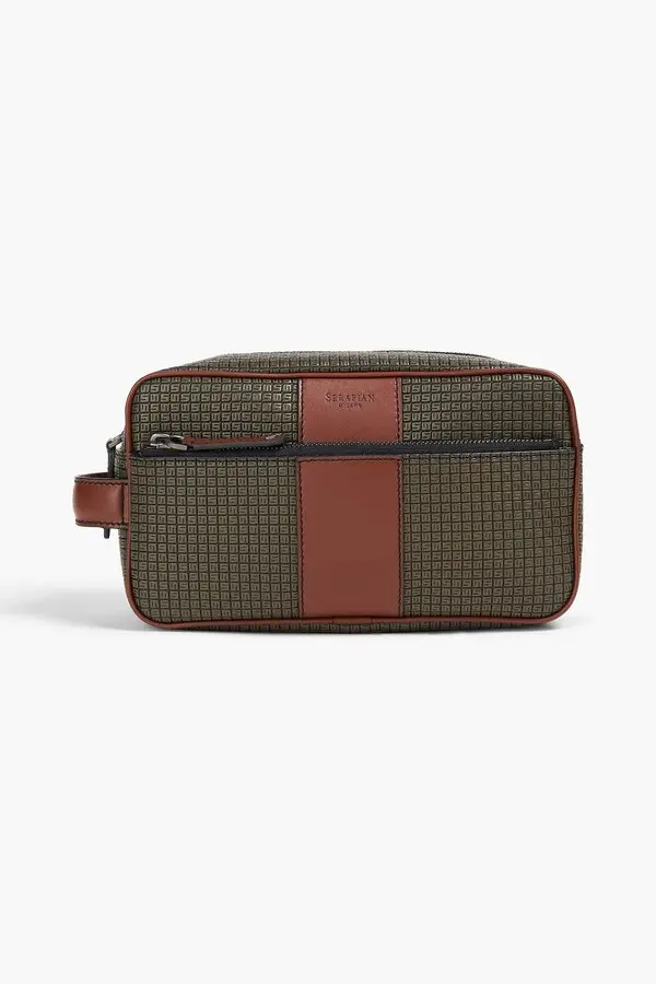 SERAPIAN Embossed Coated-canvas Wash Bag