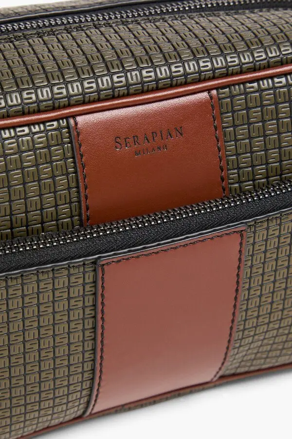 SERAPIAN Embossed Coated-canvas Wash Bag