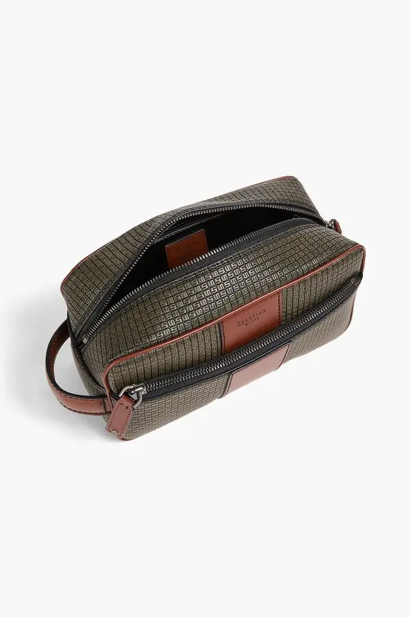 SERAPIAN Embossed Coated-canvas Wash Bag