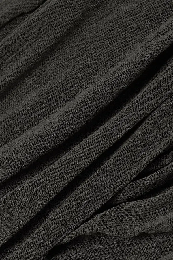 CORTANA Zaida Cropped Ruched Silkblend Tulle Top