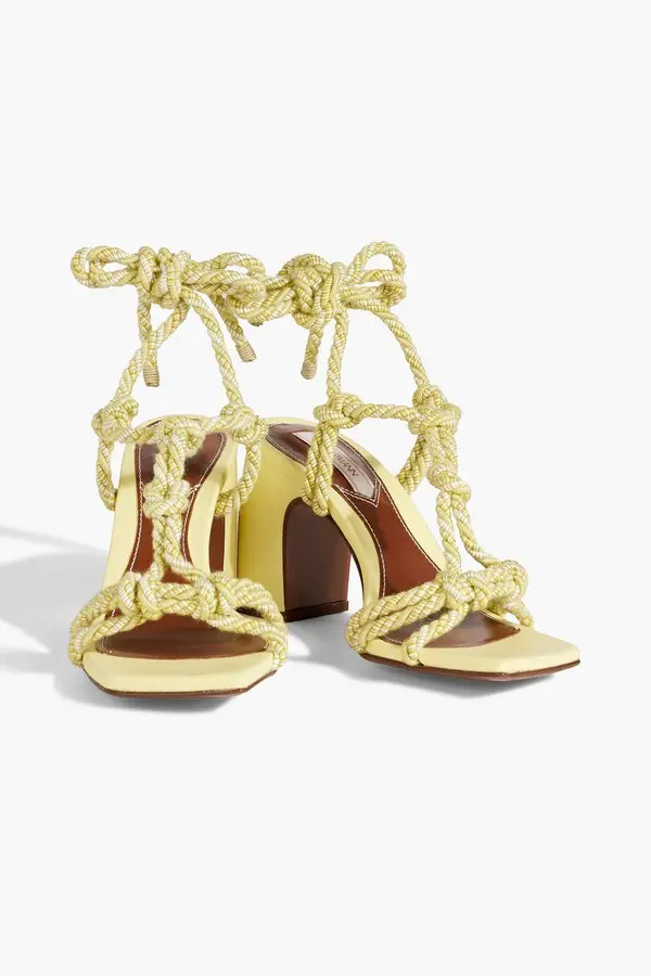 Zimmermann Knotted Cord Sandals - Pastel Yellow