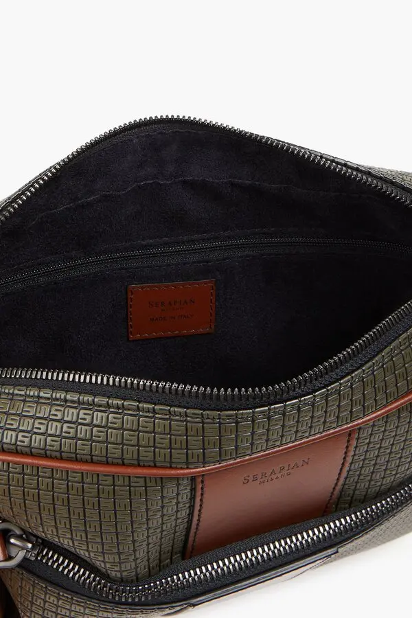 SERAPIAN East West Embossed Messenger Bag