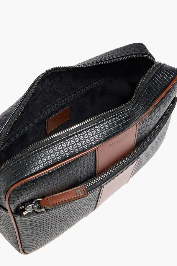 SERAPIAN East West Embossed Messenger Bag