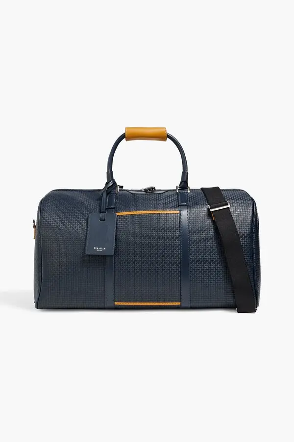 SERAPIAN Embossed Coatedcanvas Weekend Bag - Navy