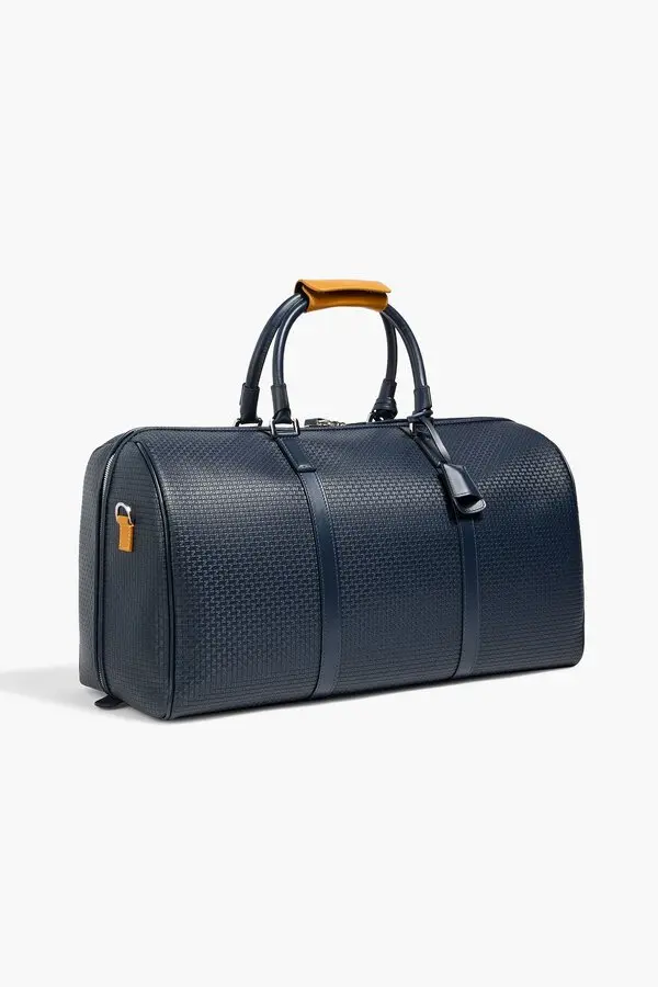 SERAPIAN Embossed Coatedcanvas Weekend Bag - Navy