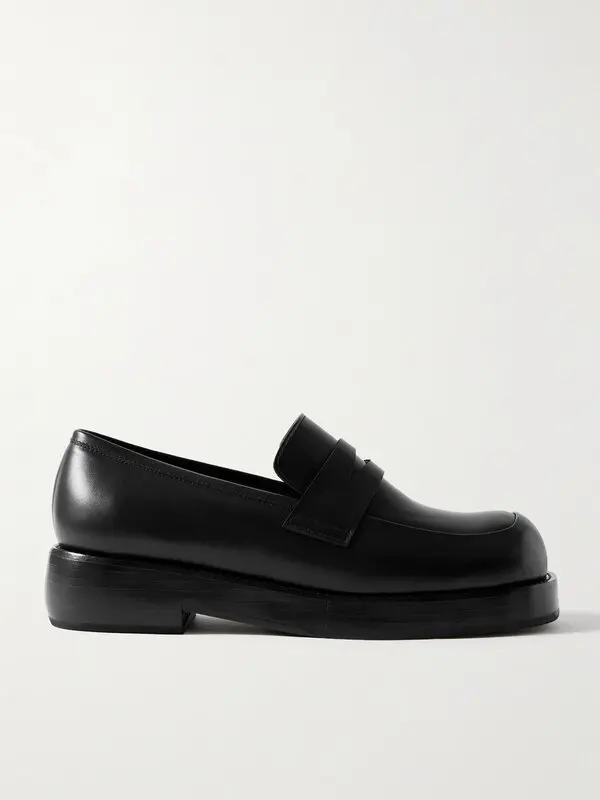 AMOMENTO Leather Penny Loafers