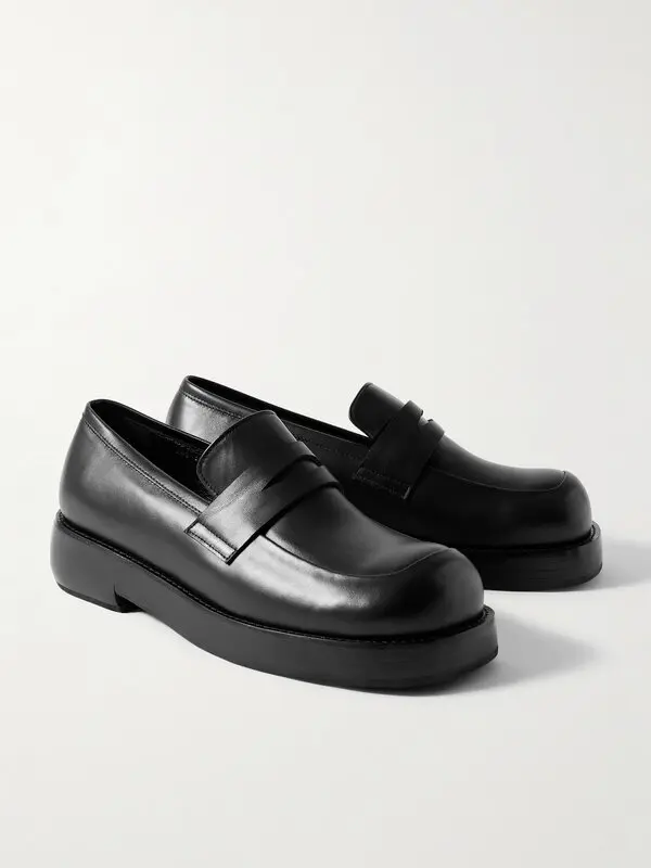 AMOMENTO Leather Penny Loafers