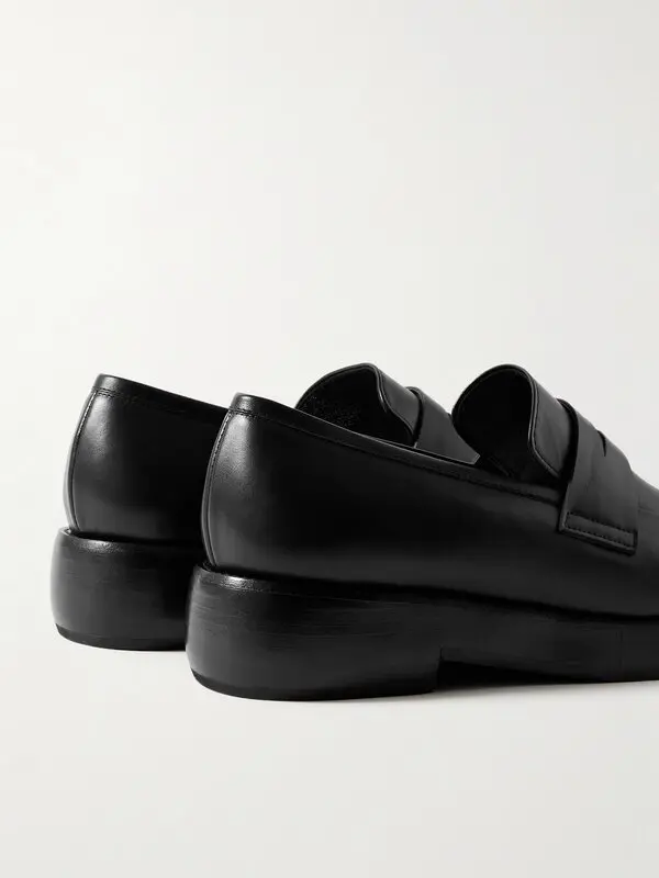 AMOMENTO Leather Penny Loafers