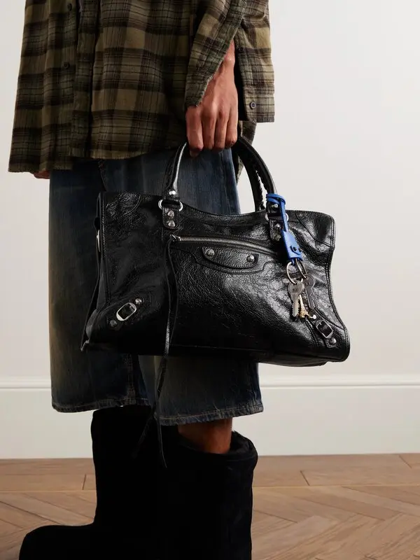 Balenciaga Le City Medium Arena Textured-leather Tote - Black