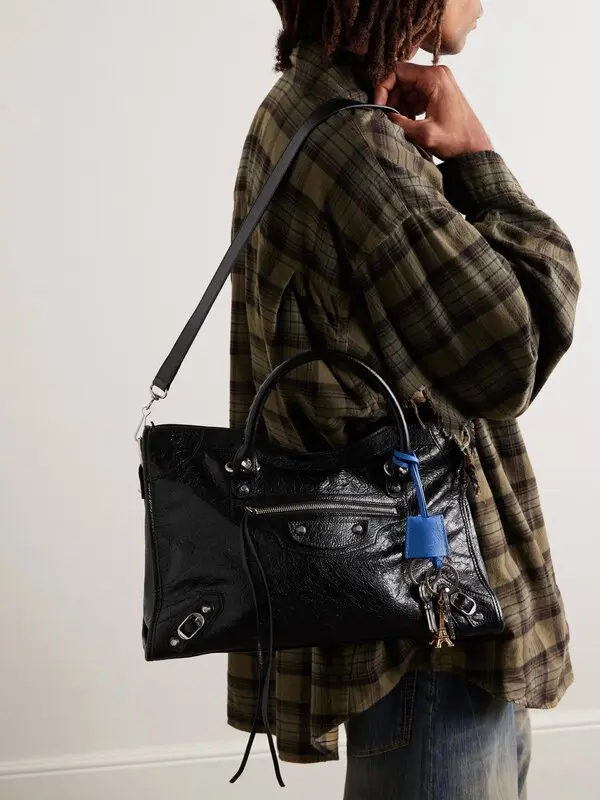 Balenciaga Le City Medium Arena Textured-leather Tote - Black