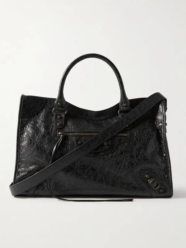 Balenciaga Le City Medium Arena Textured-leather Tote Bag - Black