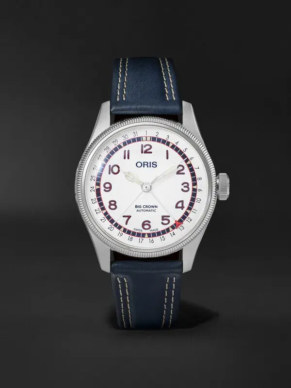 ORIS Hank Aaron Limited Edition Automatic 40mm Stainless Steel And Leather Strap Watch - White