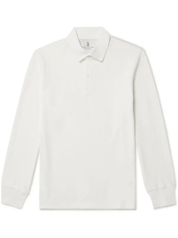 Brunello Cucinelli Cotton-piqué Polo Shirt - White