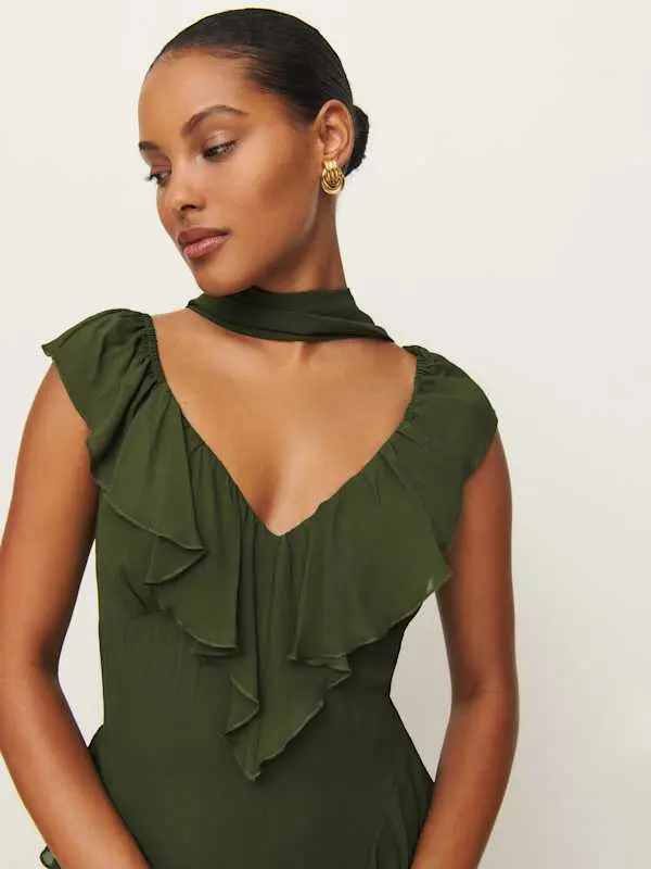 Reformation Silvana Dress - Fern Green | Editorialist