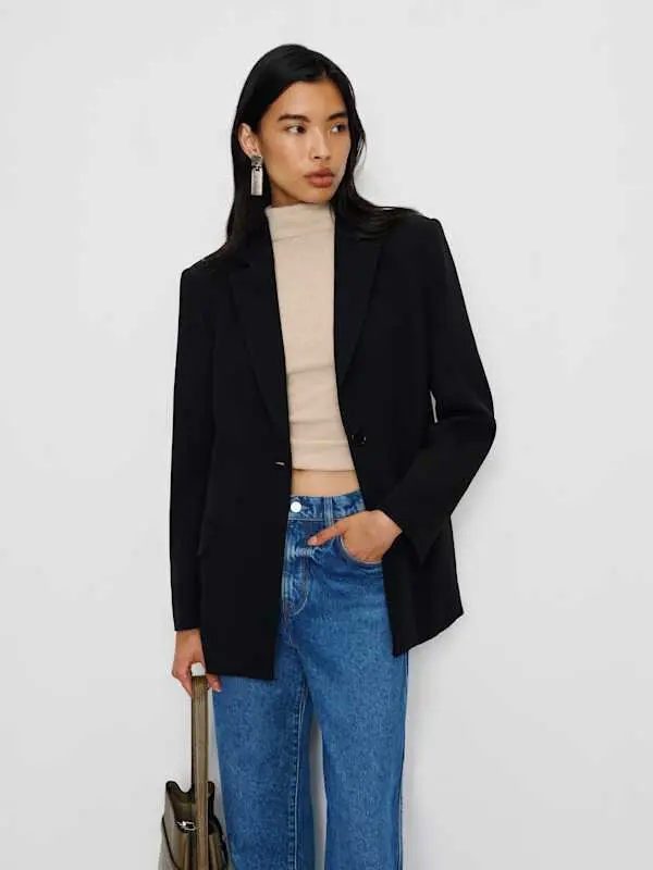 REFORMATION James Relaxed Blazer - Black