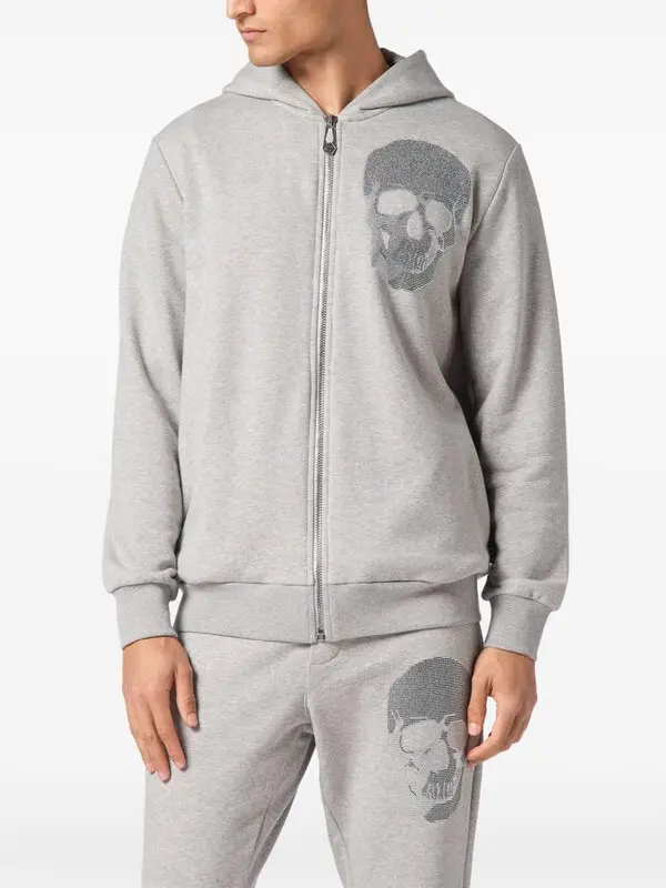 Philipp Plein Zip-up Hoodie With Skull Embellishment