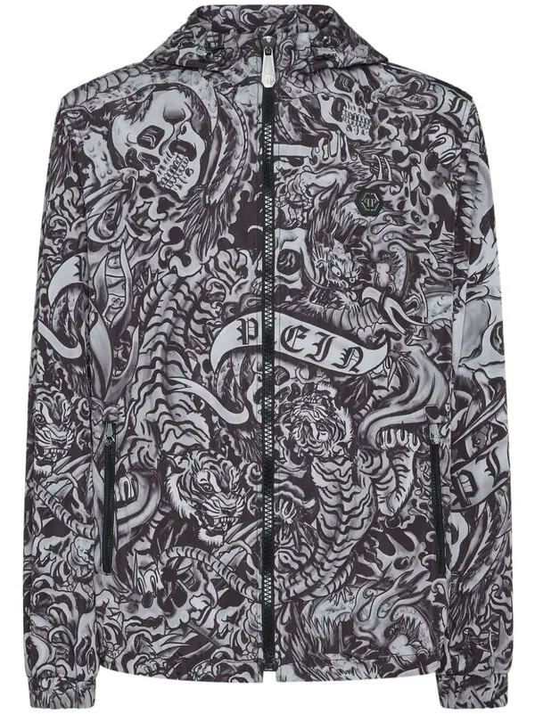 Philipp Plein Tattoo Windbreaker