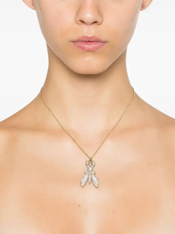 Patrizia Pepe Rhinestone-embellished Fly Necklace