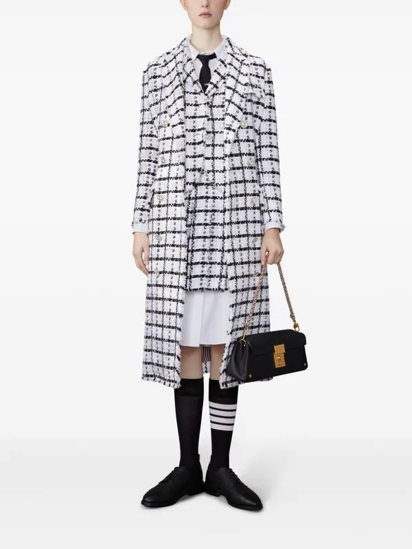 Thom Browne Checked Tweed Coat