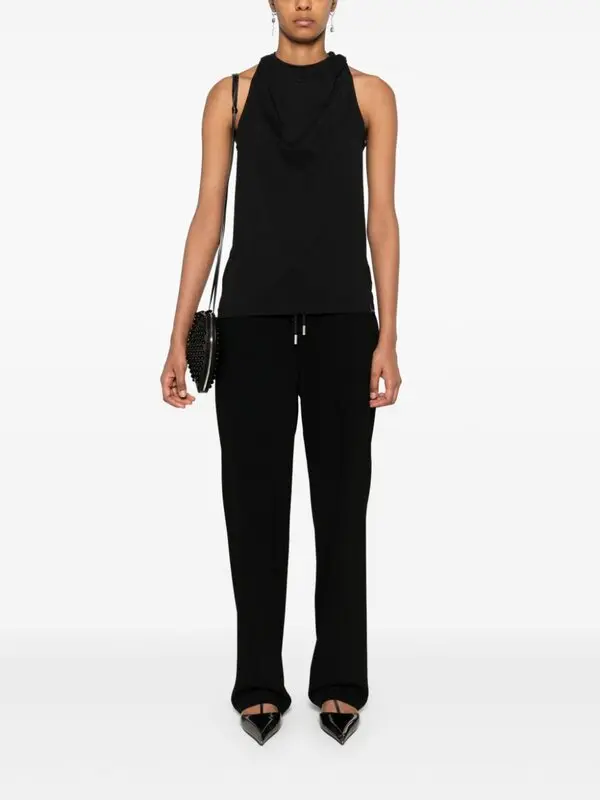 COURREGES Hooded Tank Top - Black