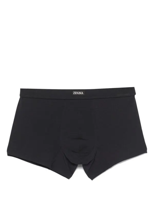 Zegna Logo-patch Boxers - Blue
