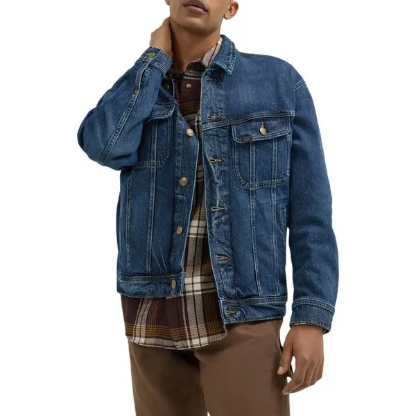 LEEM Rider Relaxed Fit Denim Trucker Jacket
