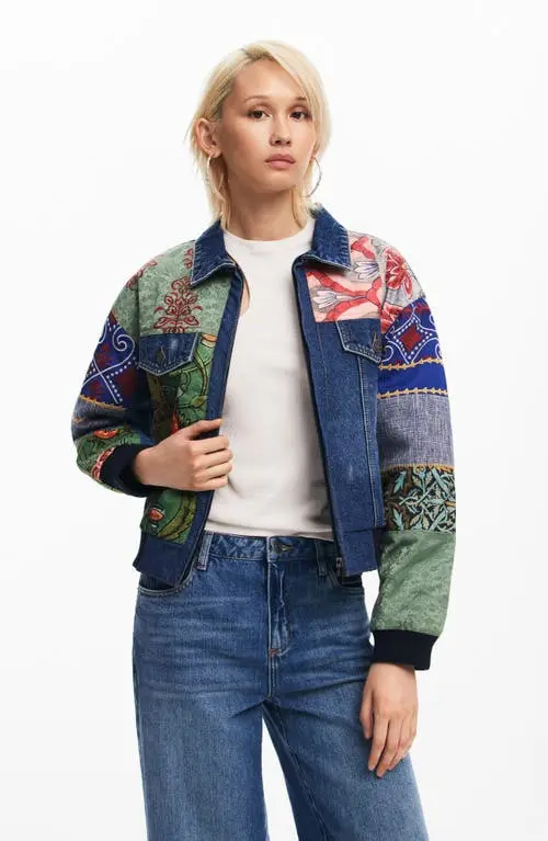 Desigual Embroidered Denim Jacket