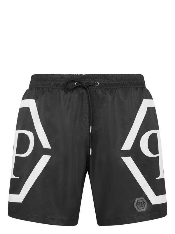 Philipp Plein Logo-print Swim Shorts - Black