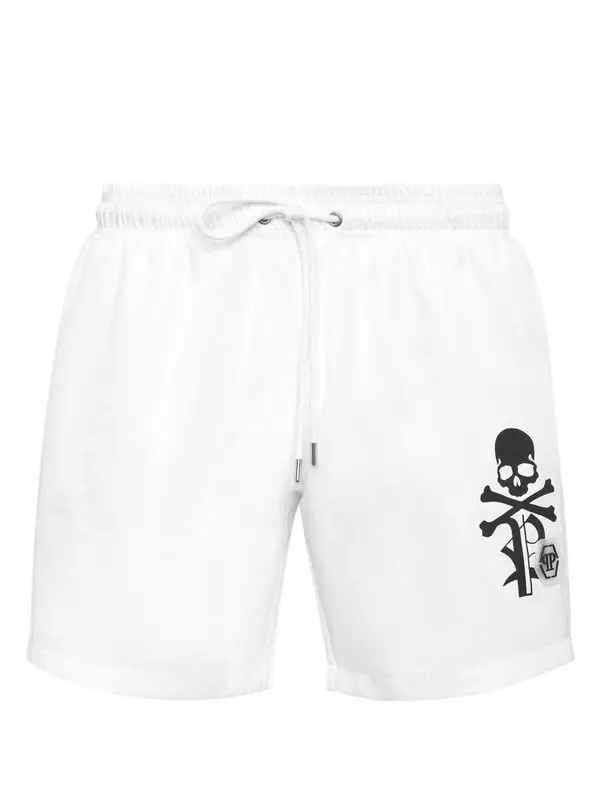 Philipp Plein Logo-print Swim Shorts - White