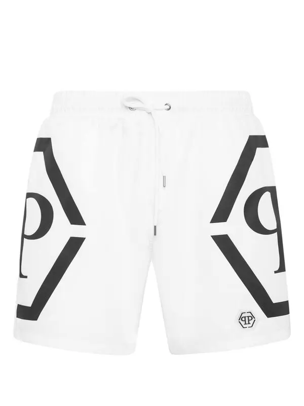 Philipp Plein Logo-print Swim Shorts - White