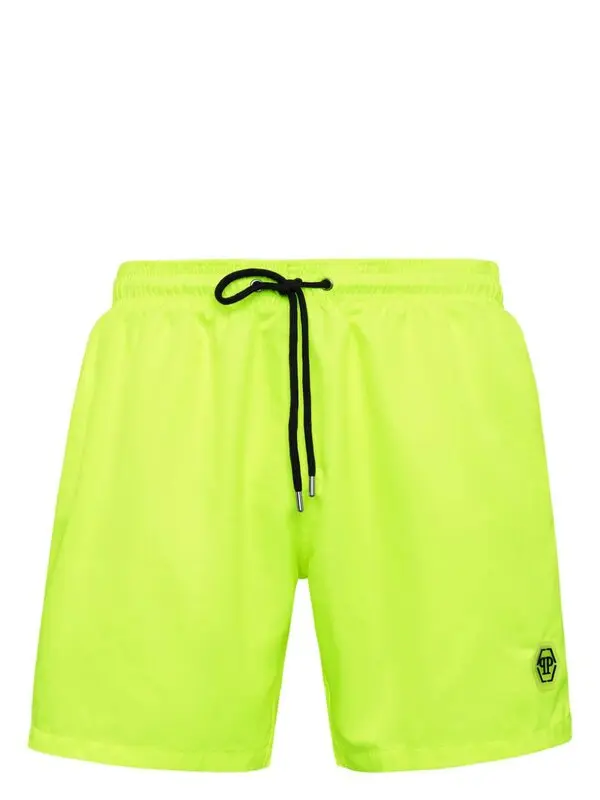 Philipp Plein Appliqué-logo Swim Shorts - Yellow