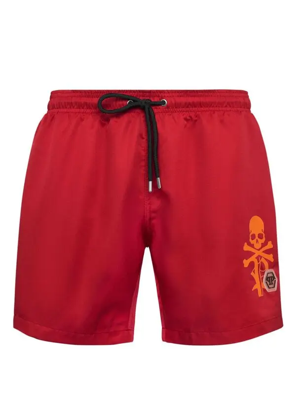 Philipp Plein Logo-print Swim Shorts - Red