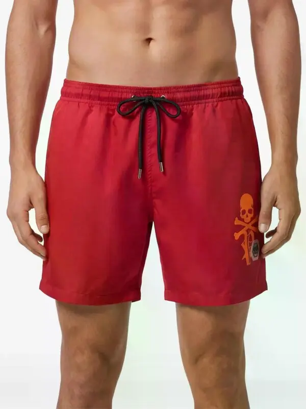 Philipp Plein Logo-print Swim Shorts - Red