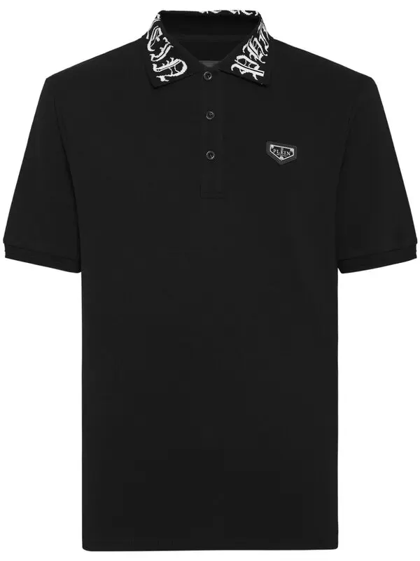 Philipp Plein Gothic-print Piqué Polo Shirt