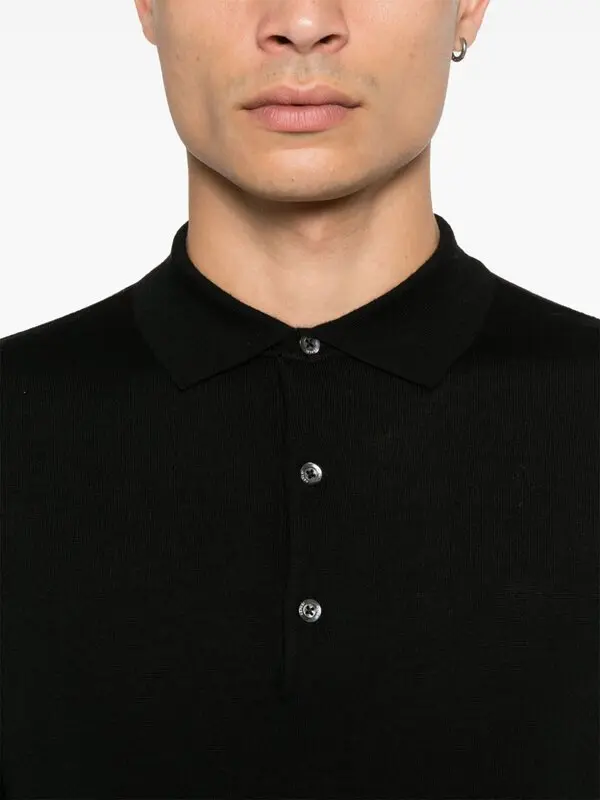 Aspesi Wool Polo Shirt - Black